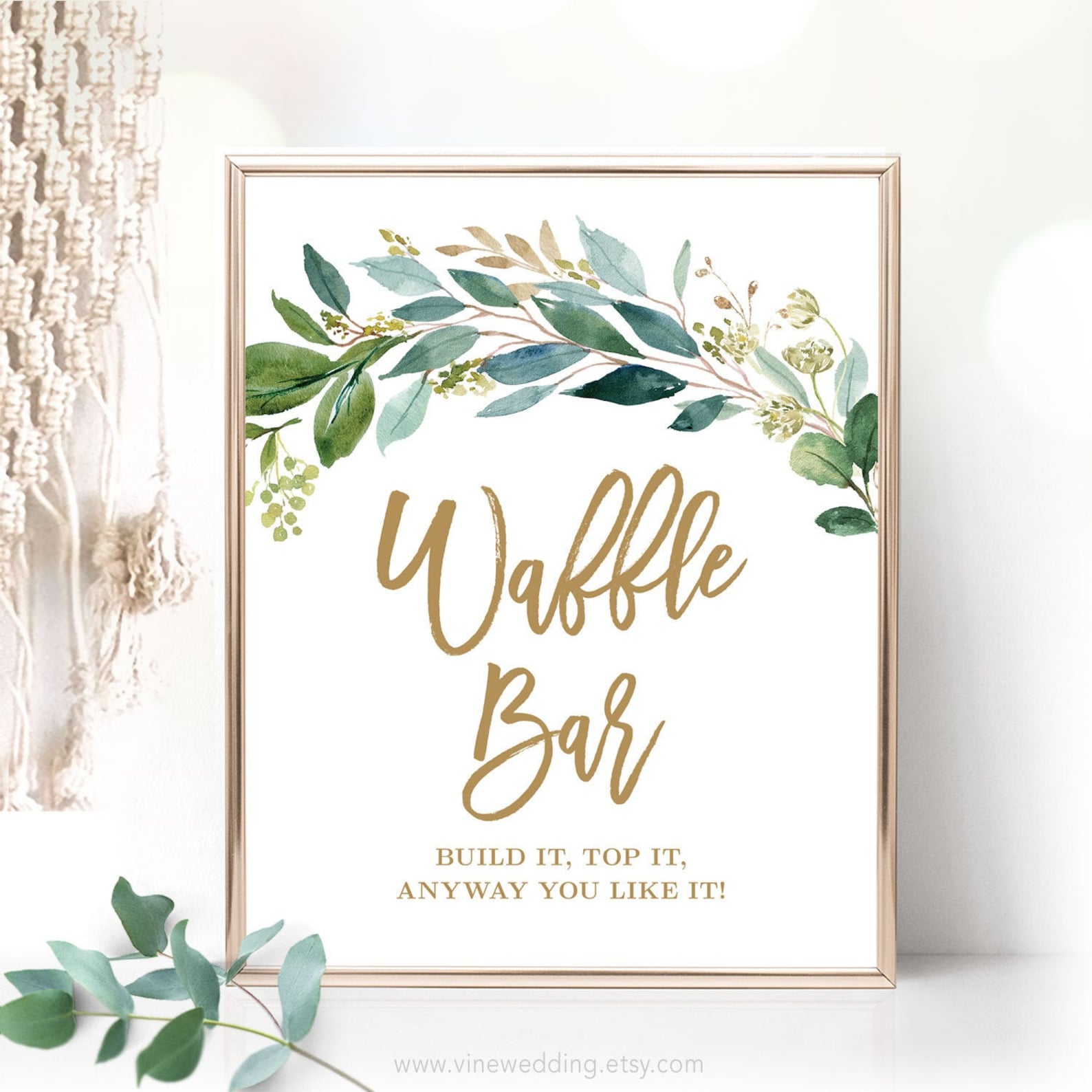 Waffle Bar Sign Printable Bridal Shower Sign DIY Waffle Bar - Etsy