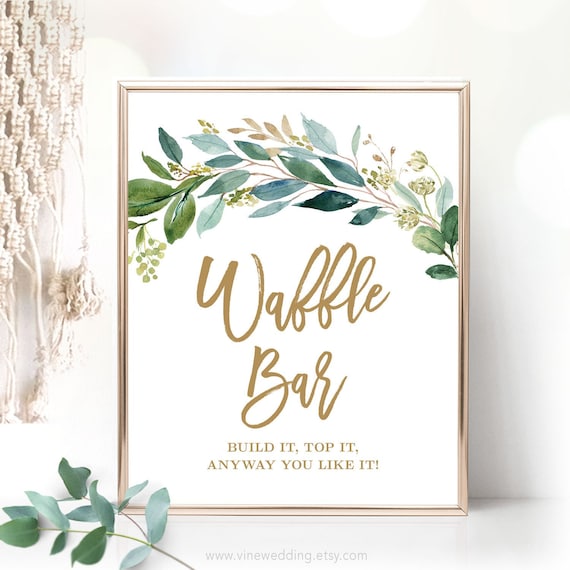 Waffle Bar Sign Printable Bridal Shower Sign DIY Waffle Bar - Etsy