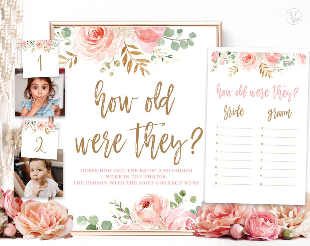 How Old Were They? How Old Was the Bride and Groom, Printable Sign ...
