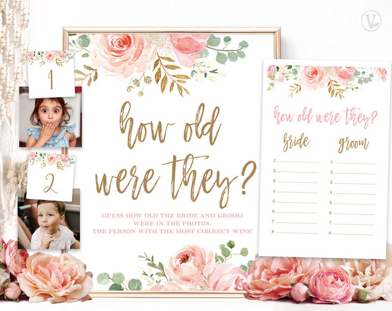 How Old Were They? How Old Was the Bride and Groom, Printable Sign ...