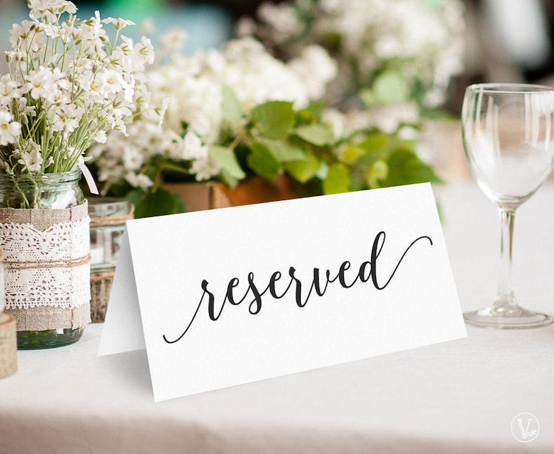 Wedding Reserved Sign, Editable Tent Style Wedding Reserved Sign ...