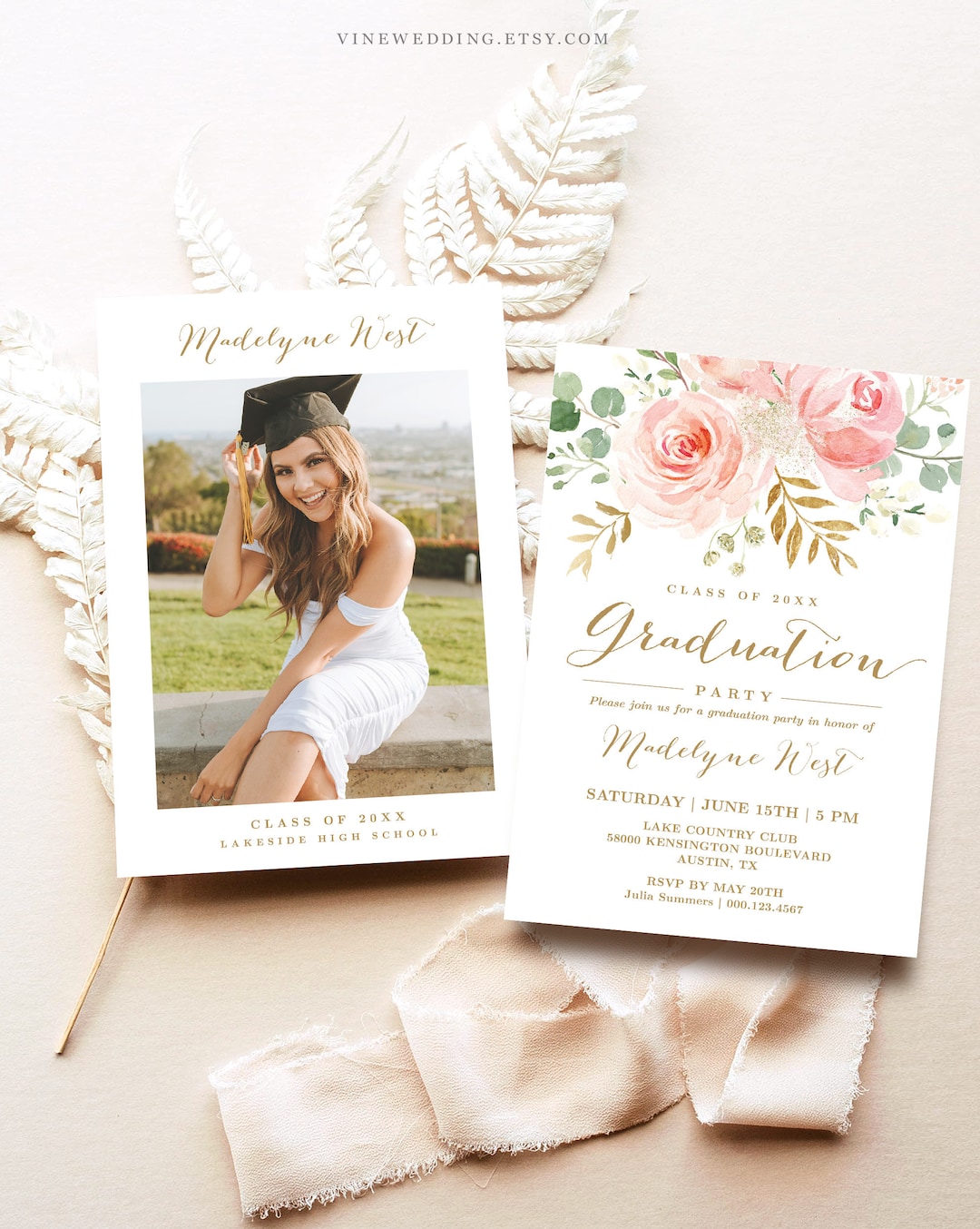 Graduation Party Invitation Template, Editable, Printable Grad Party ...