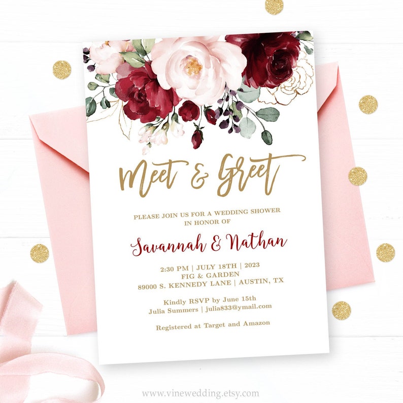 Meet & Greet Invitation Template Editable Printable Wedding - Etsy