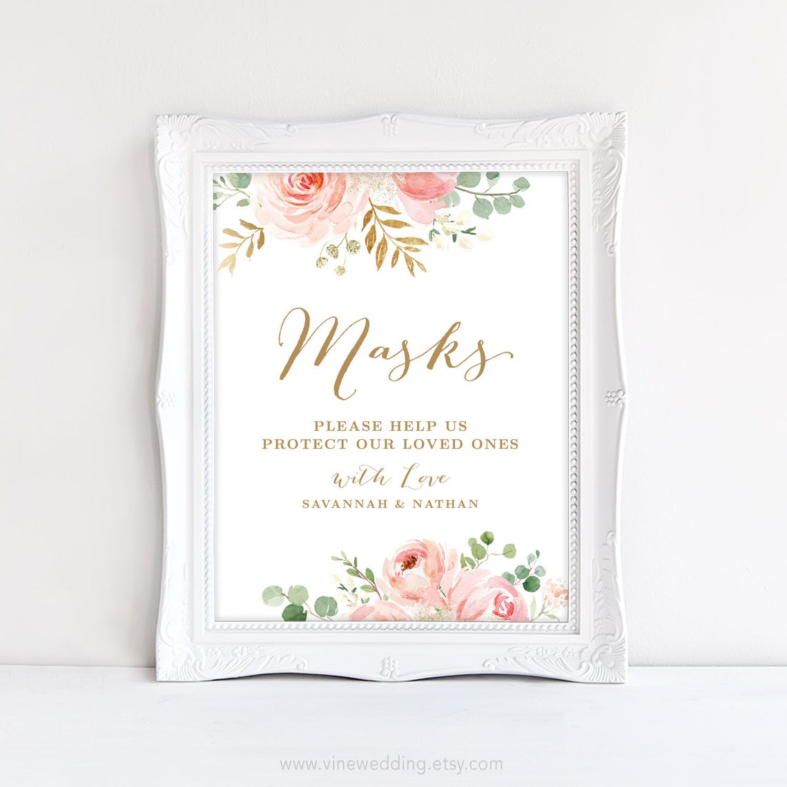 Masks Sign Printable Wedding Masks Signs Please Wear a Mask | Etsy