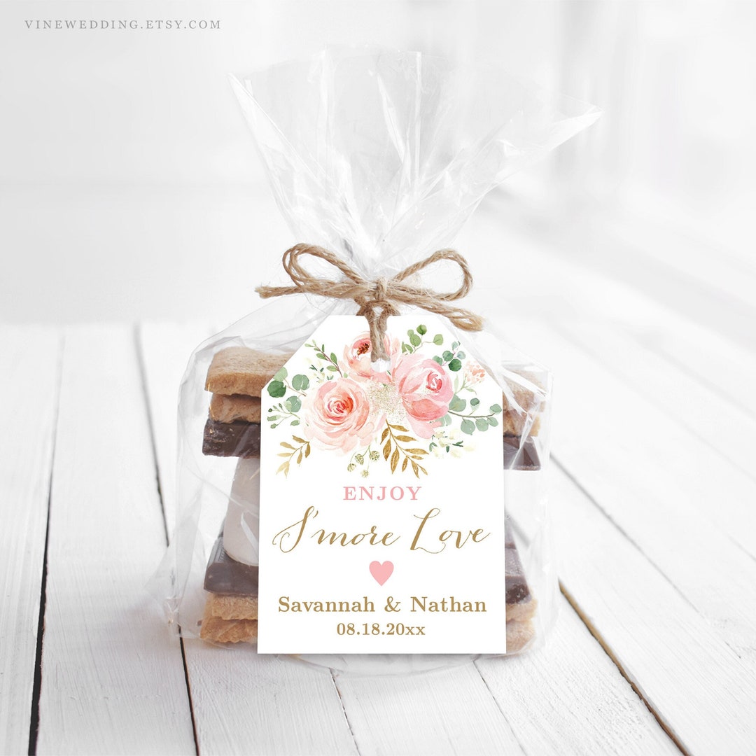 Enjoy S'more Love Wedding Favor Tags, Editable Wedding Favor Tag ...