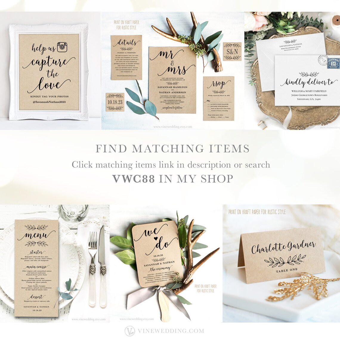 Rustic Wedding Invitation Printable Wedding Invitation | Etsy