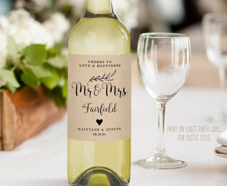 Rustic Wine Label Template Printable Wine Label Print on | Etsy