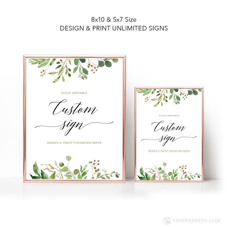 Custom Wedding Sign Templates Create Your Own Custom Signs - Etsy