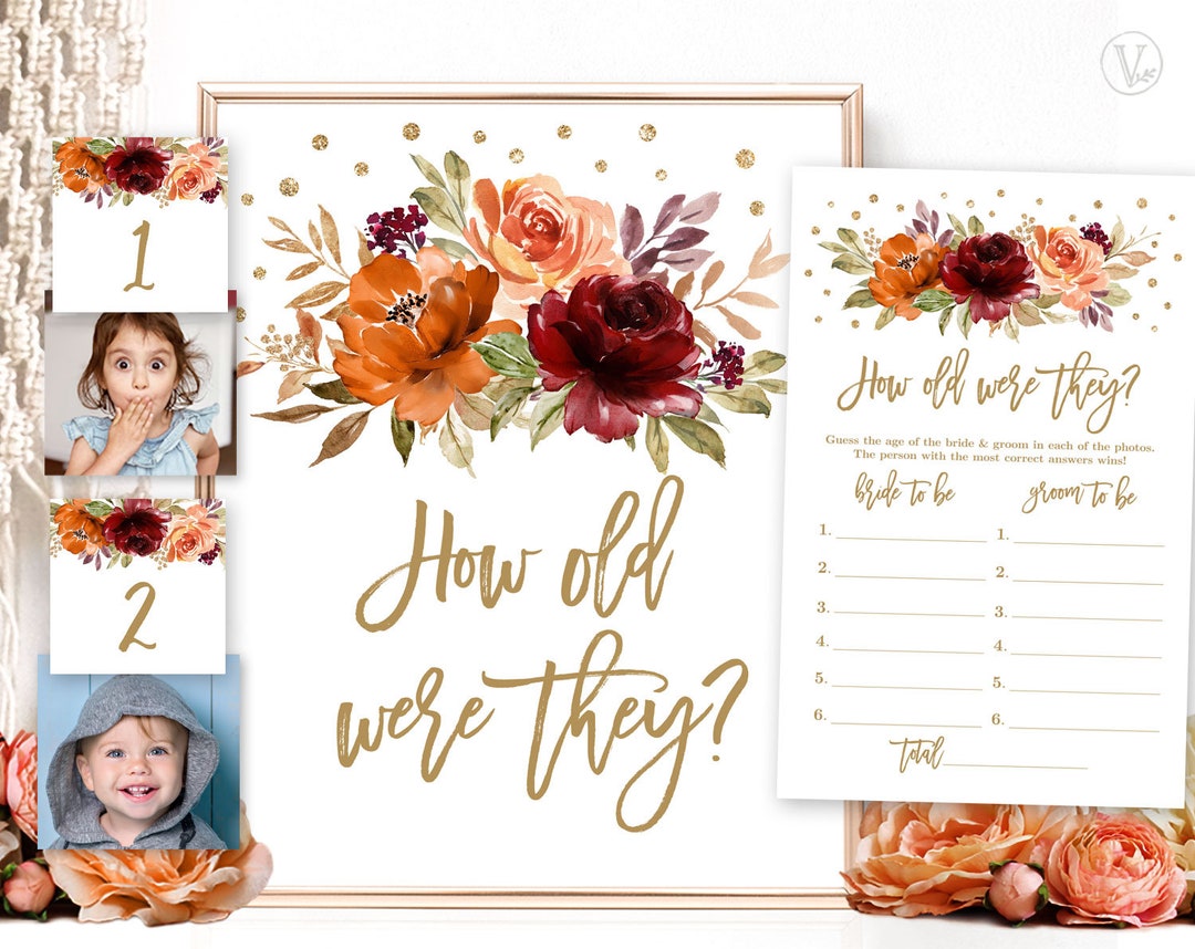 How Old Were They? Printable Game Sign, Answer Cards, Photo Numbers 1-6 ...