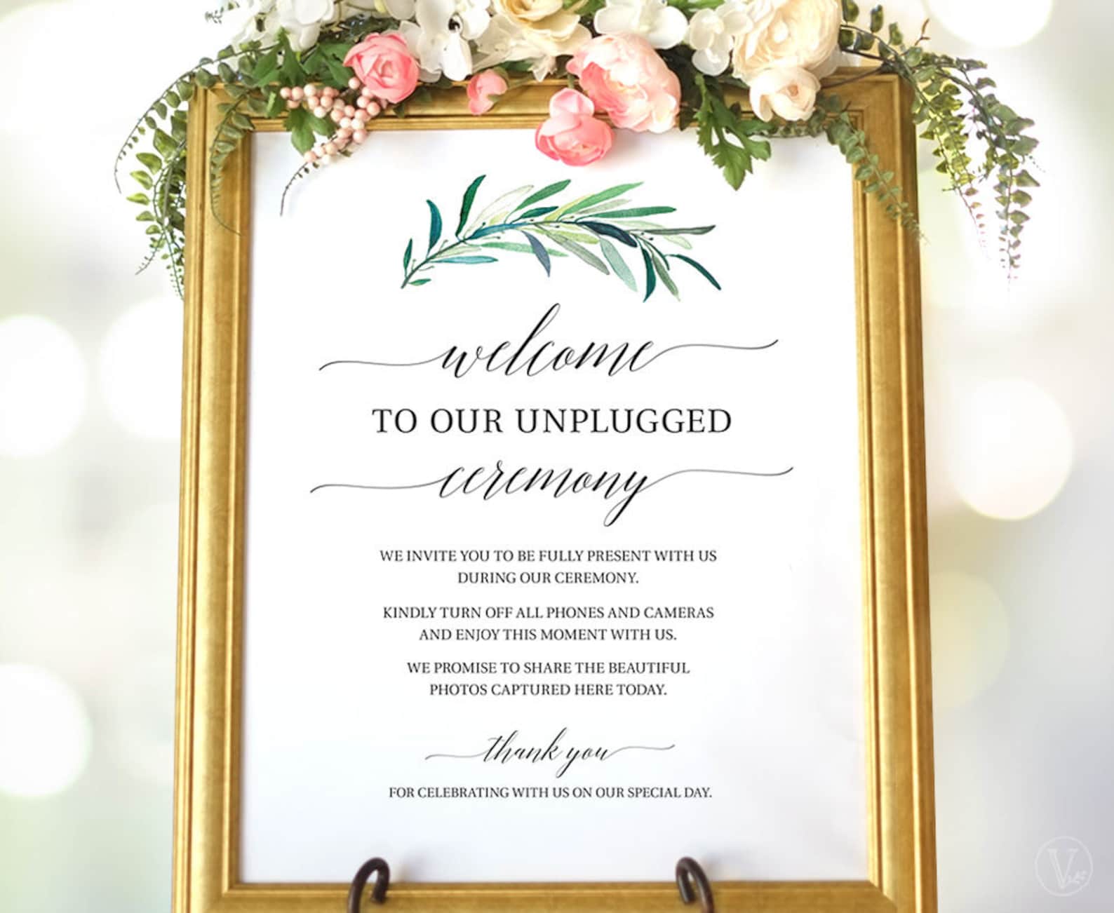 Unplugged Wedding Sign Printable Unplugged Wedding Ceremony | Etsy