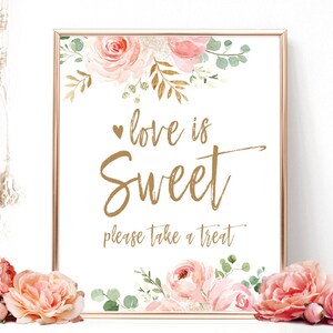 Love is Sweet, Please Take a Treat Sign, Printable Desserts and Sweets ...
