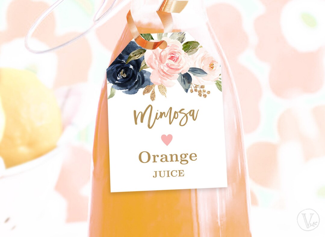Mimosa Bar Juice Tags, Editable Mimosa Bar Juice Tag Template, Bridal ...