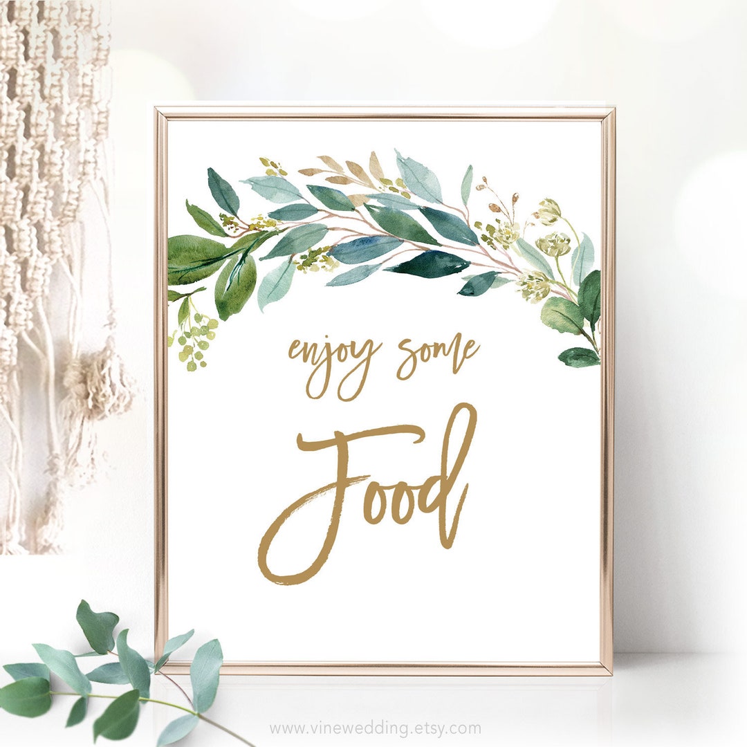 Food Sign, Bridal Shower Food Sign, Wedding Buffet Table Sign, Boho ...