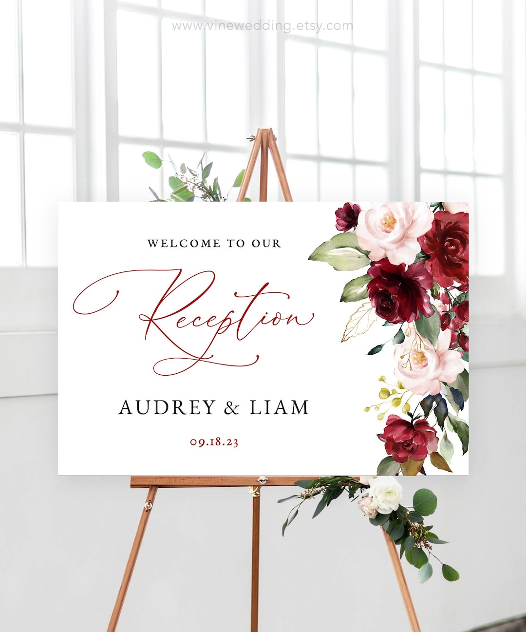 Reception Welcome Sign, Printable Reception Sign Template, Calligraphy ...