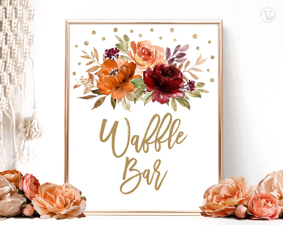 Waffle Bar Sign, Printable Waffle Bar Sign, DIY Waffle Bar Sign ...