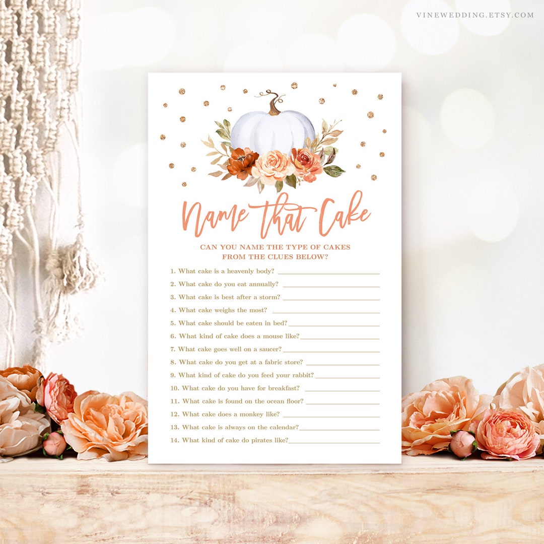 Name That Cake Game, Printable Bridal Party Games, Bridal Shower Games ...