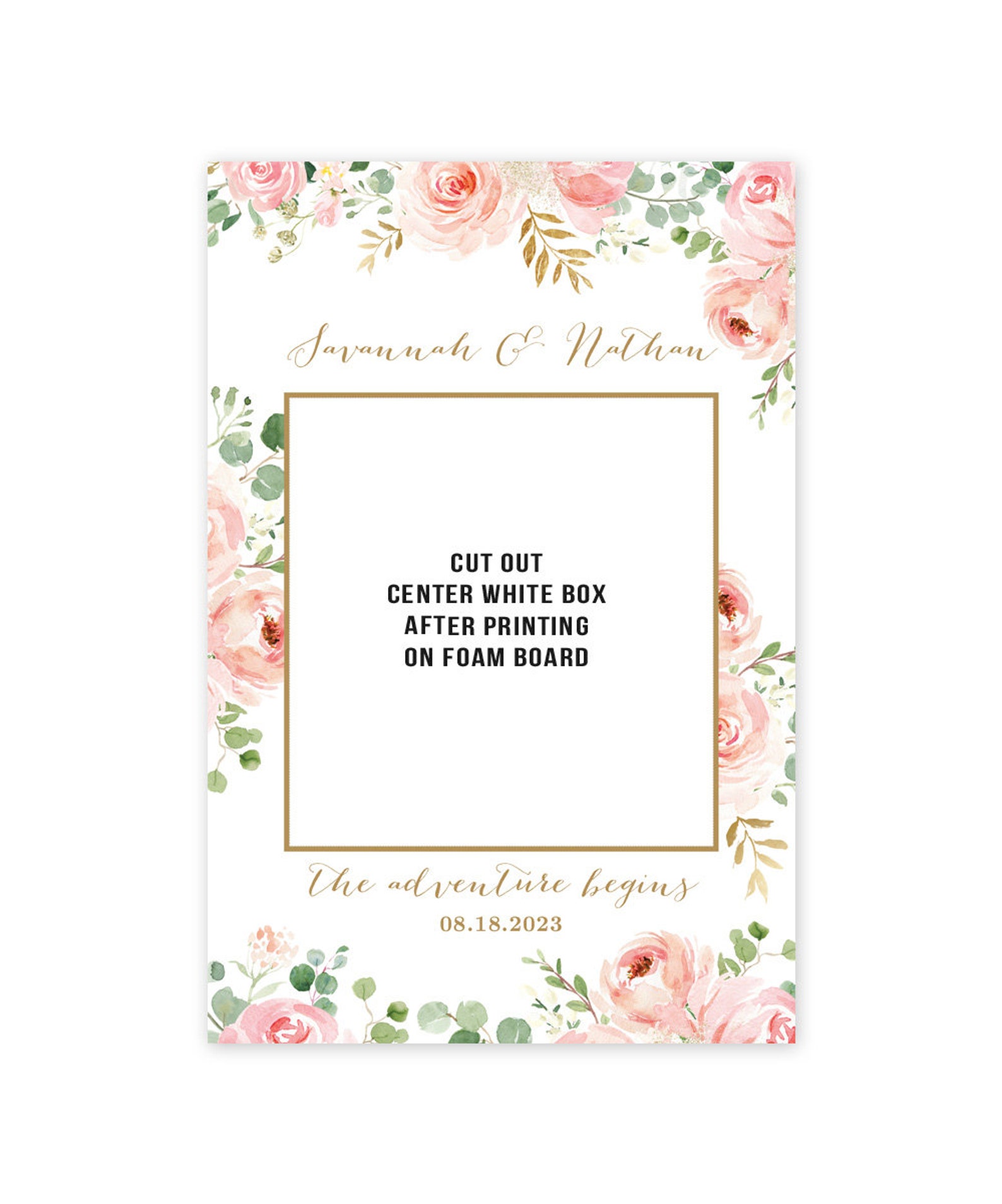 Wedding Photo Prop Frame Printable Wedding Photo Frame Prop | Etsy