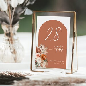 Arch Wedding Table Numbers Signs, Printable Wedding Table Numbers ...