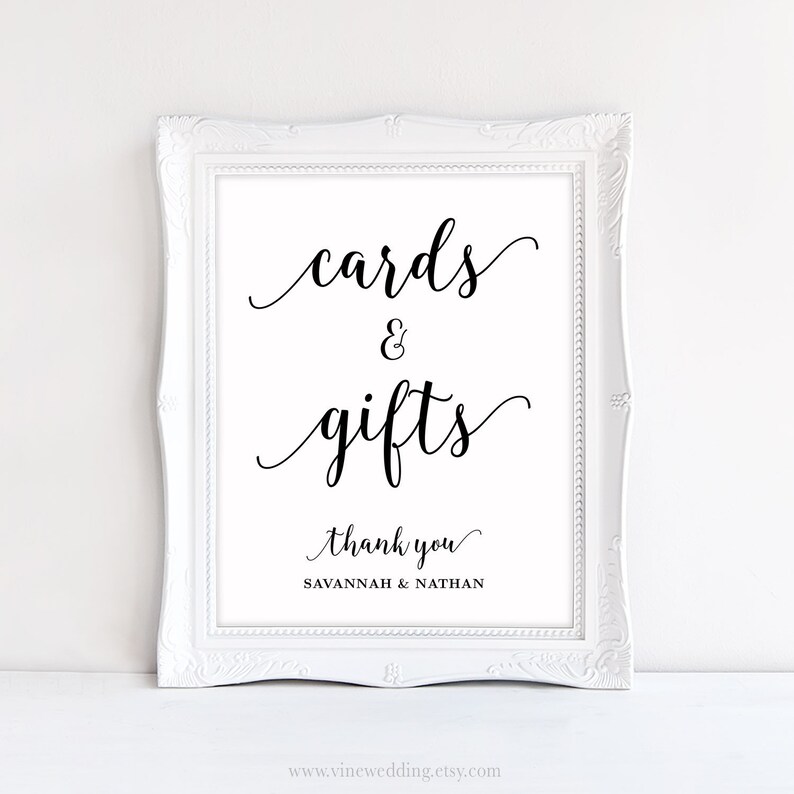 Wedding Cards and Gifts Sign Printable Wedding Cards and - Etsy