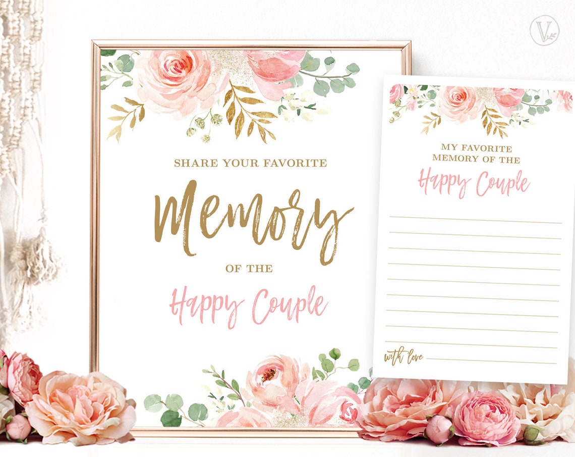 Favorite Memory of the Happy Couple Sign and Cards Printable | Etsy