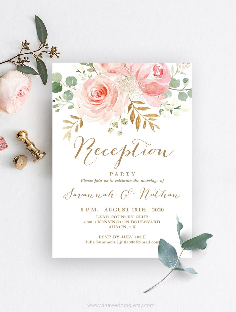 Wedding Reception Party Invitation Printable Reception Party | Etsy