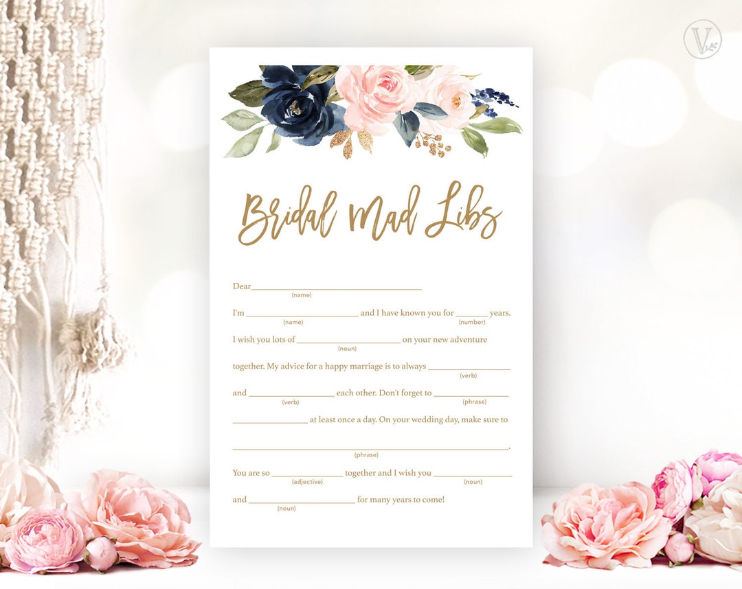 Bridal Shower Game, Mad Libs Game, Printable Bridal Party Games, Bridal ...