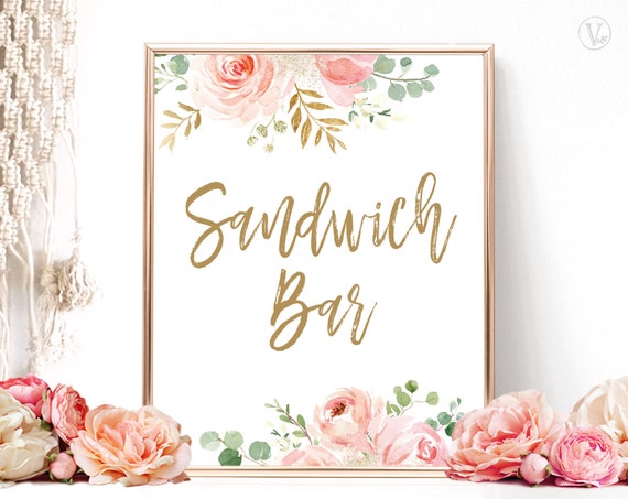 Sandwich Bar Sign Printable Sandwich Table Sign Bridal - Etsy