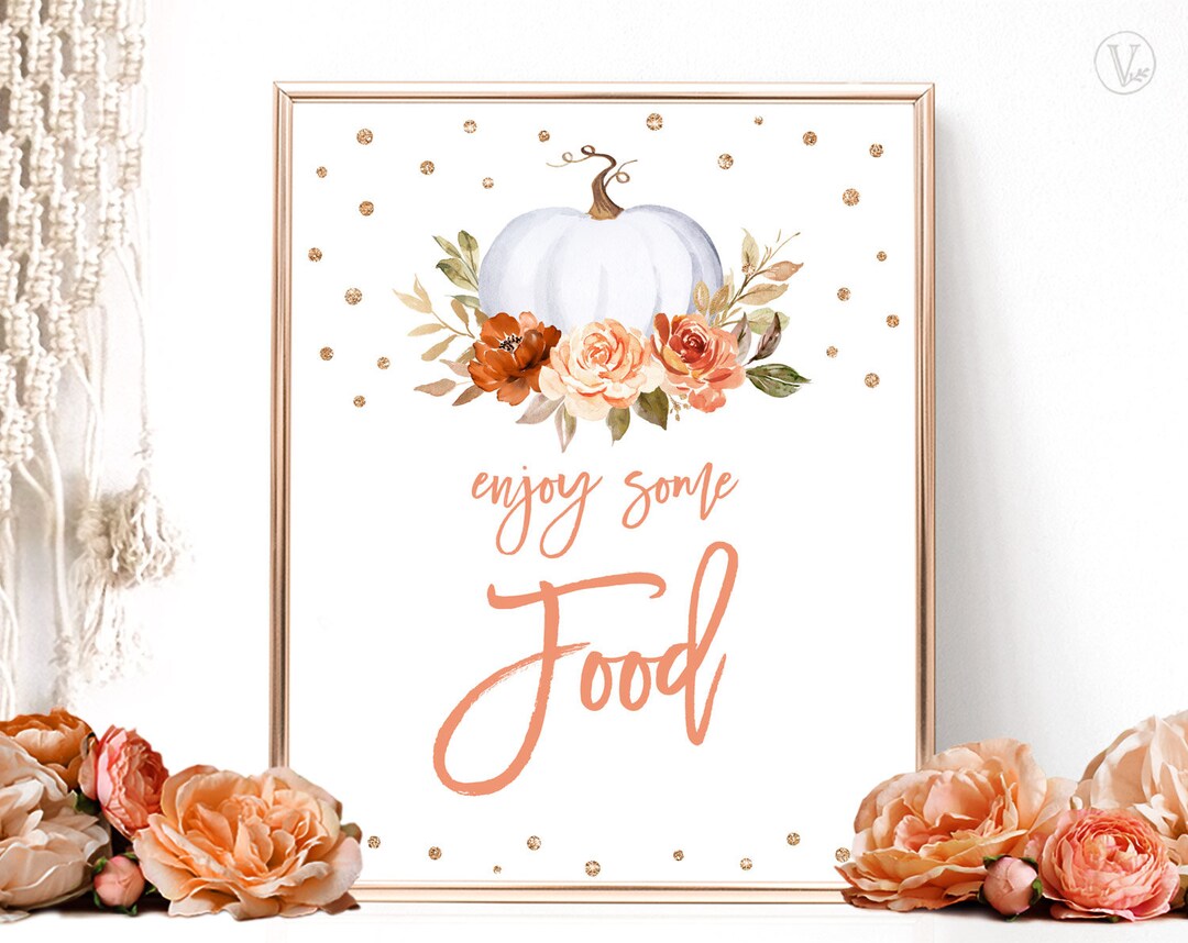 Printable Food Sign, Bridal Shower Food Sign, Enjoy Some Food, Food ...