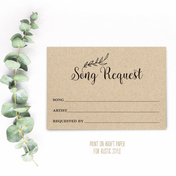 Song Request Cards - Etsy