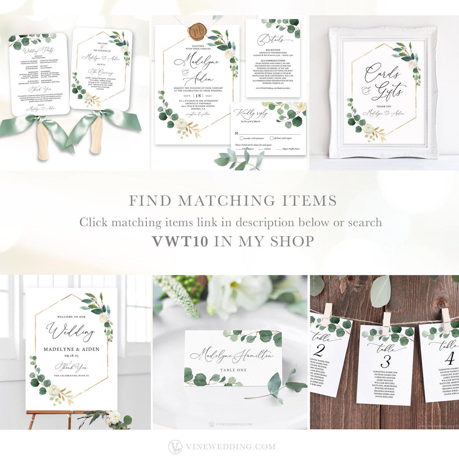 Greenery Seating Chart Cards Printable Wedding Seating Chart | Etsy