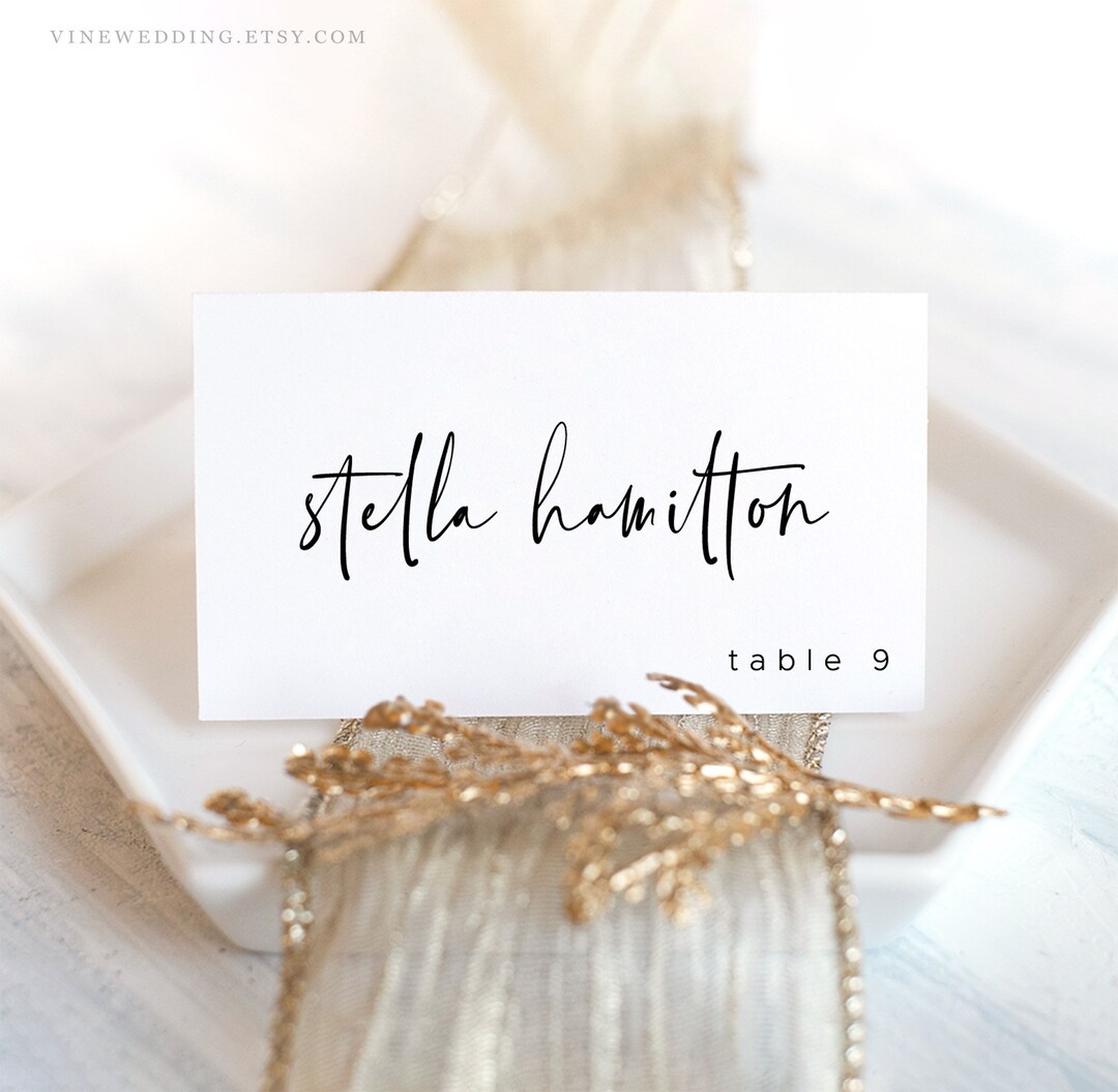 Editable Wedding Place Cards Template, Printable Wedding Place Cards ...