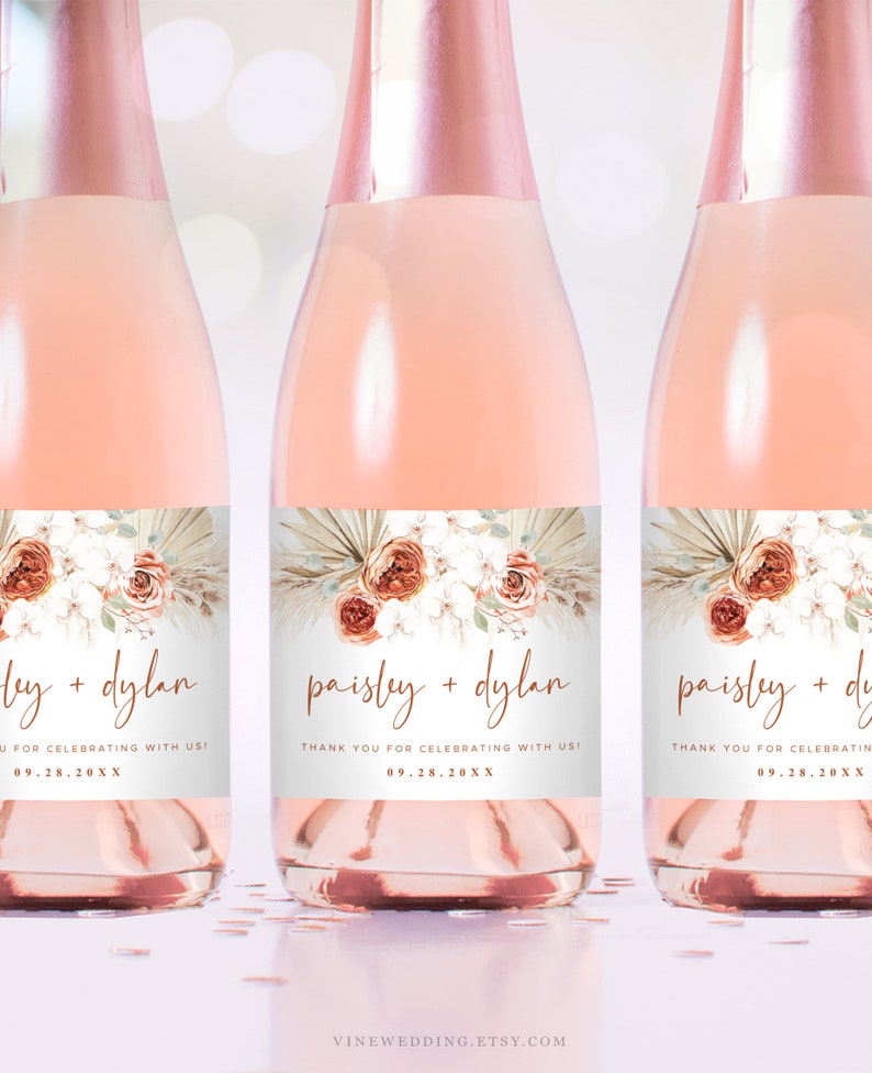 Standard Size Champagne Bottle Labels Editable Champagne - Etsy