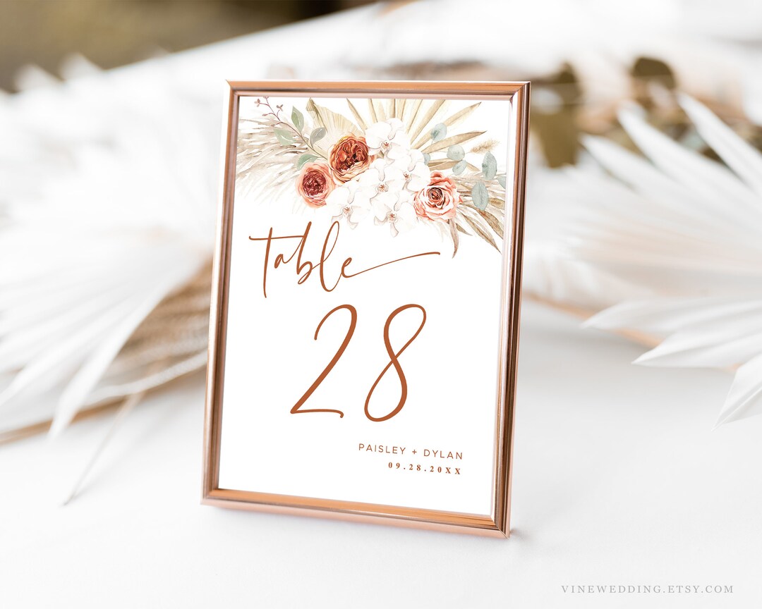 Wedding Table Number Template, Editable Wedding Table Numbers ...