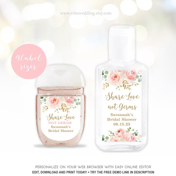 Hand Sanitzer Labels - Etsy