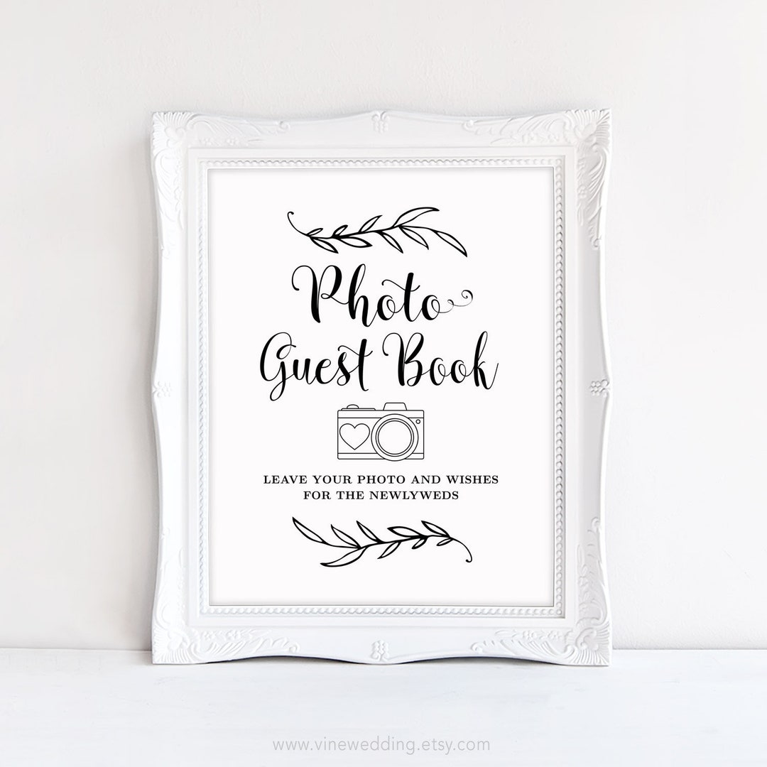 Photo Guest Book Sign, Printable Photo Guest Book Sign Template ...
