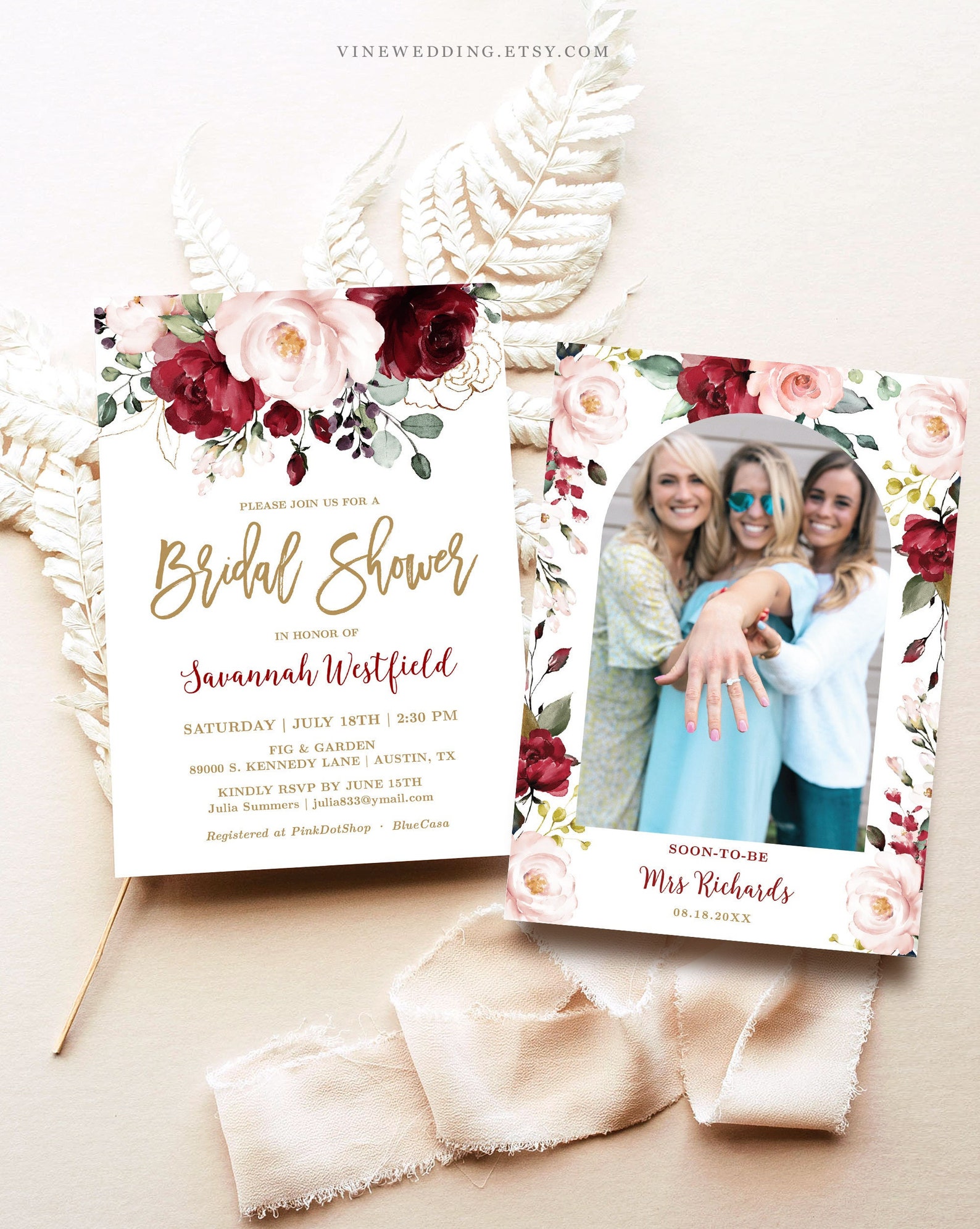 Bridal Shower Invitation Template Editable Printable Bridal - Etsy