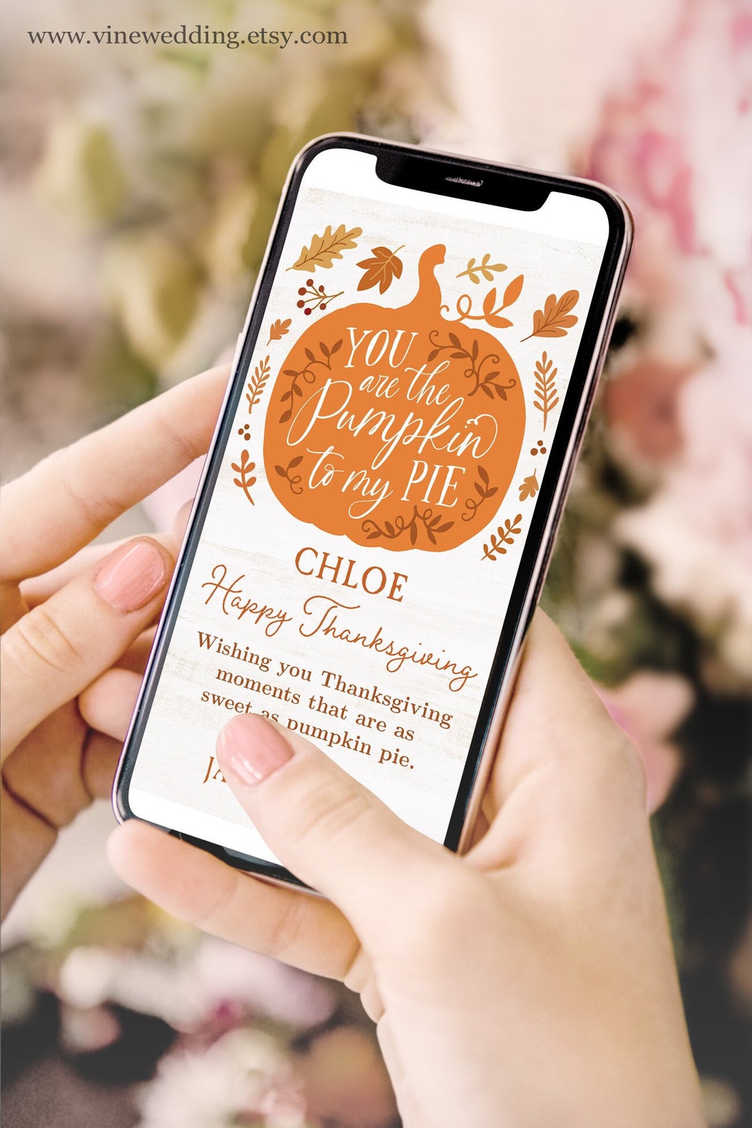 Digital Thanksgiving Cards, Editable Pumpkin Thanksgiving Greetings ...