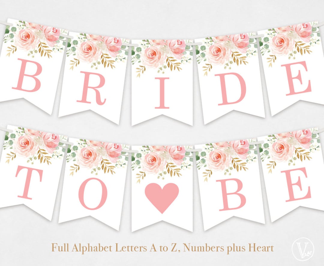 Full Alphabet Printable Banners, Pink Letters, Numbers & Heart, DIY ...
