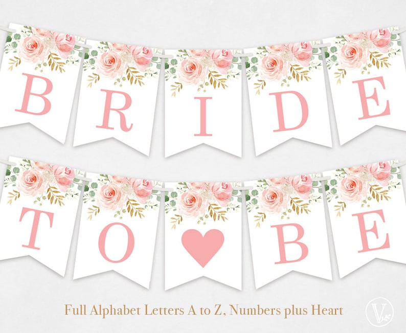 Full Alphabet Printable Banners Pink Letters Numbers & - Etsy