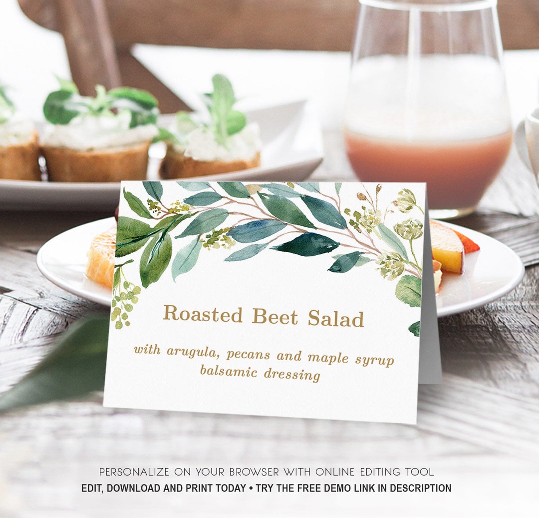 Buffet Food Sign, Tent Card, Printable Buffet Food Label Template ...