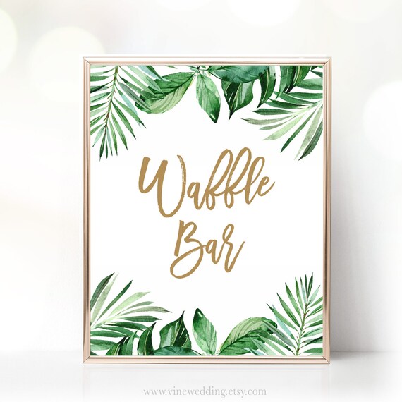 Waffle Bar Sign Printable Waffle Bar Sign Bridal Shower | Etsy
