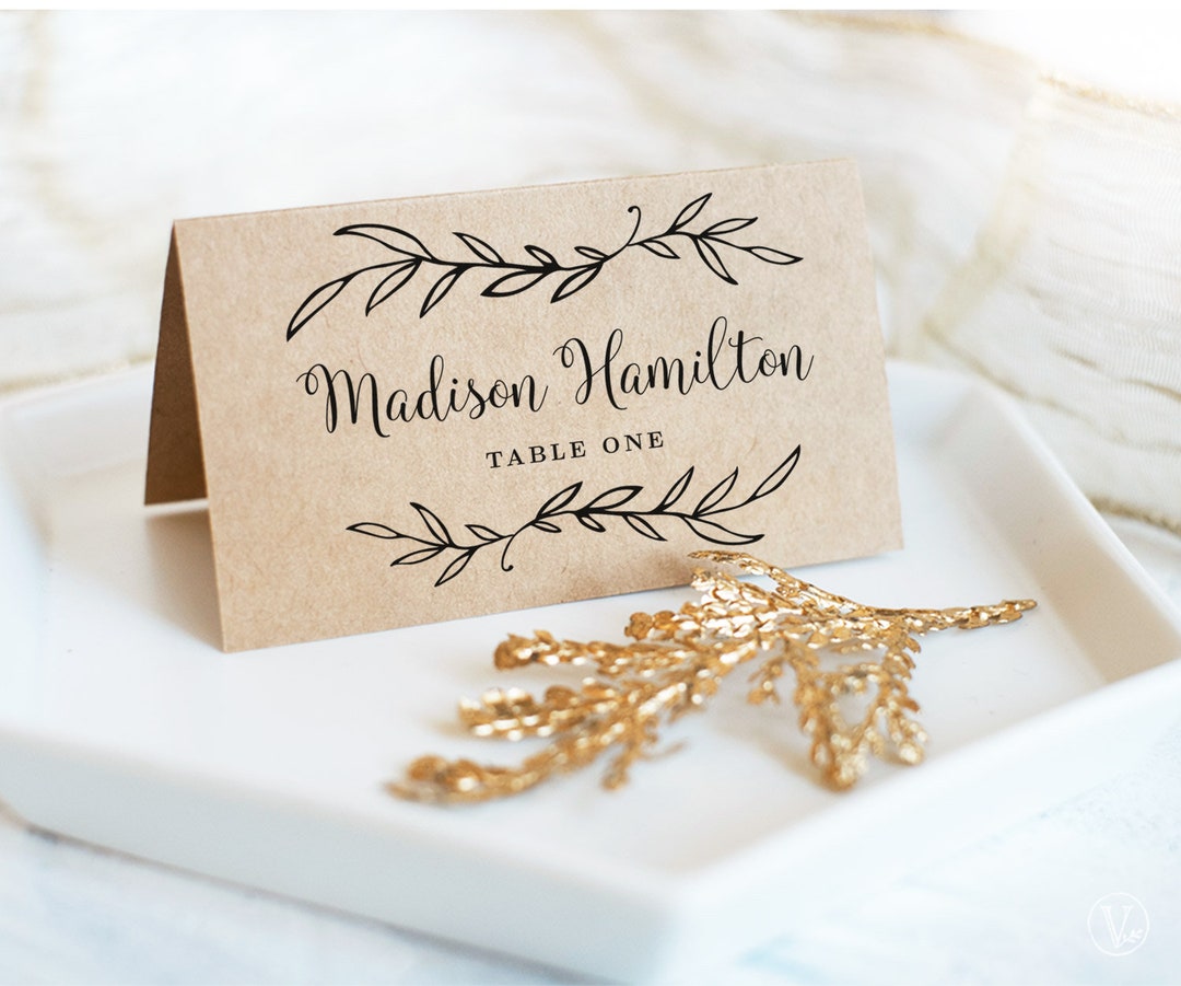 Rustic Place Card Template, Printable Wedding Place Cards and Escort ...