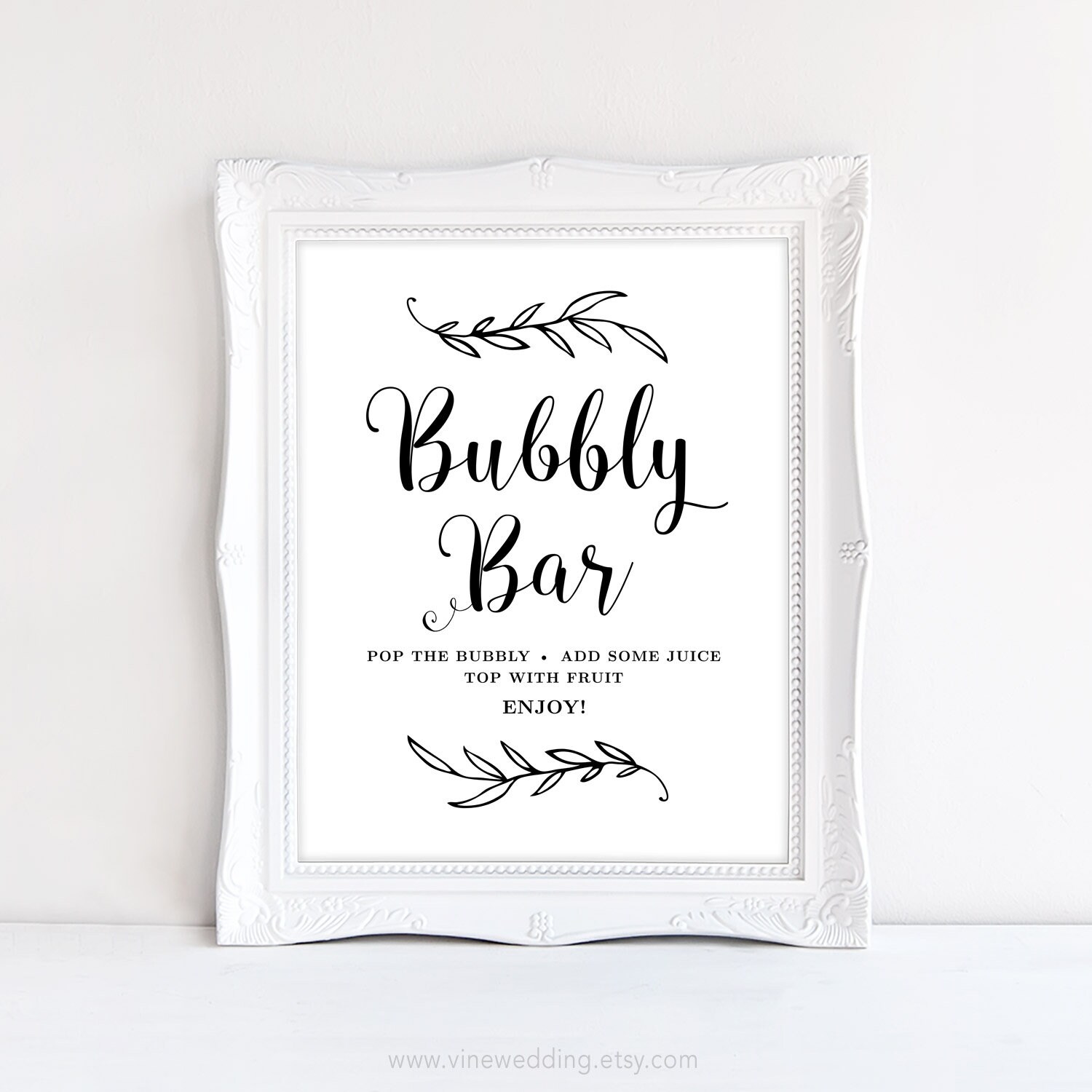 Bubbly Bar Sign, Printable Wedding Bubbly Bar Sign, Editable, Wedding ...