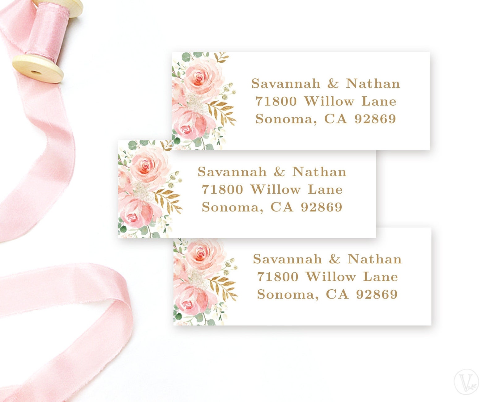 Return Address Label Template, 2.625"x1" Label Size, Printable Return ...