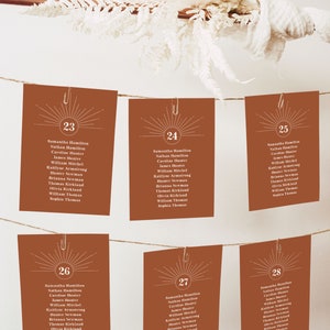 Boho Wedding Seating Chart Template, Editable Wedding Seating Cards ...
