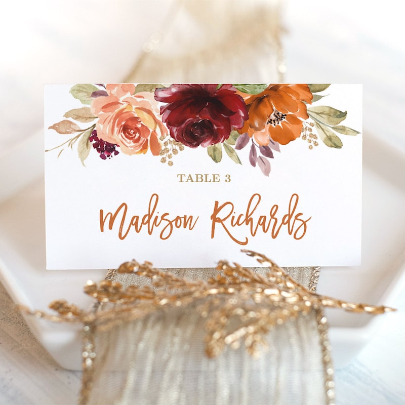 Autumn Place Cards - Etsy