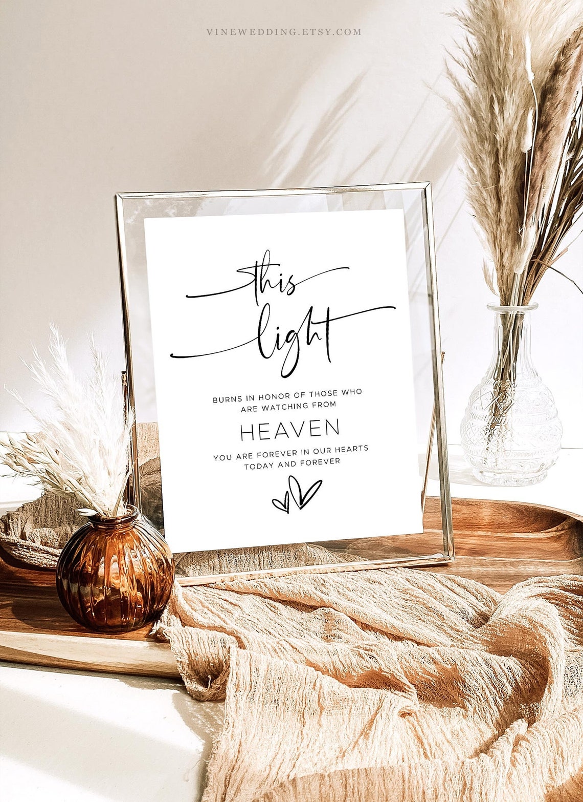 In Memory of Sign Printable, This Light Burns in Honor Of, Editable ...