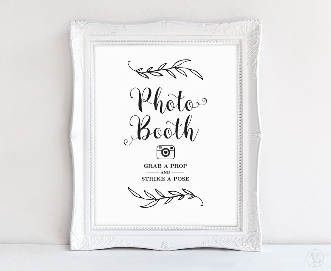 Printable Photo Booth Sign, Wedding Photo Booth Sign, Wedding Reception ...