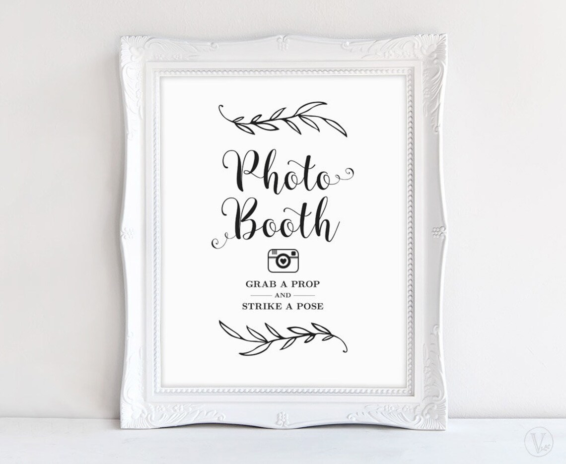 Printable Photo Booth Sign, Wedding Photo Booth Sign, Wedding Reception ...