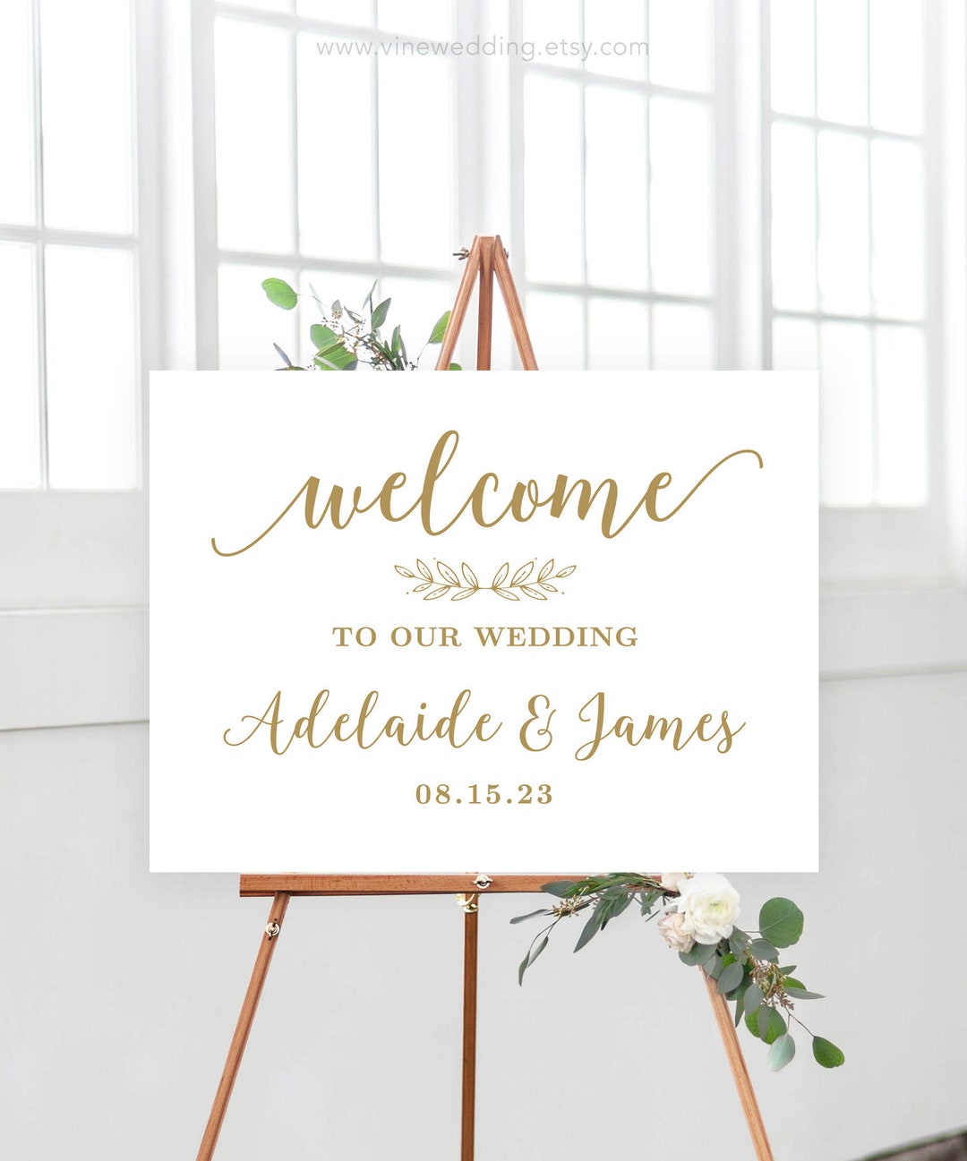 Gold Wedding Welcome Sign Template Printable Wedding Welcome Sign ...